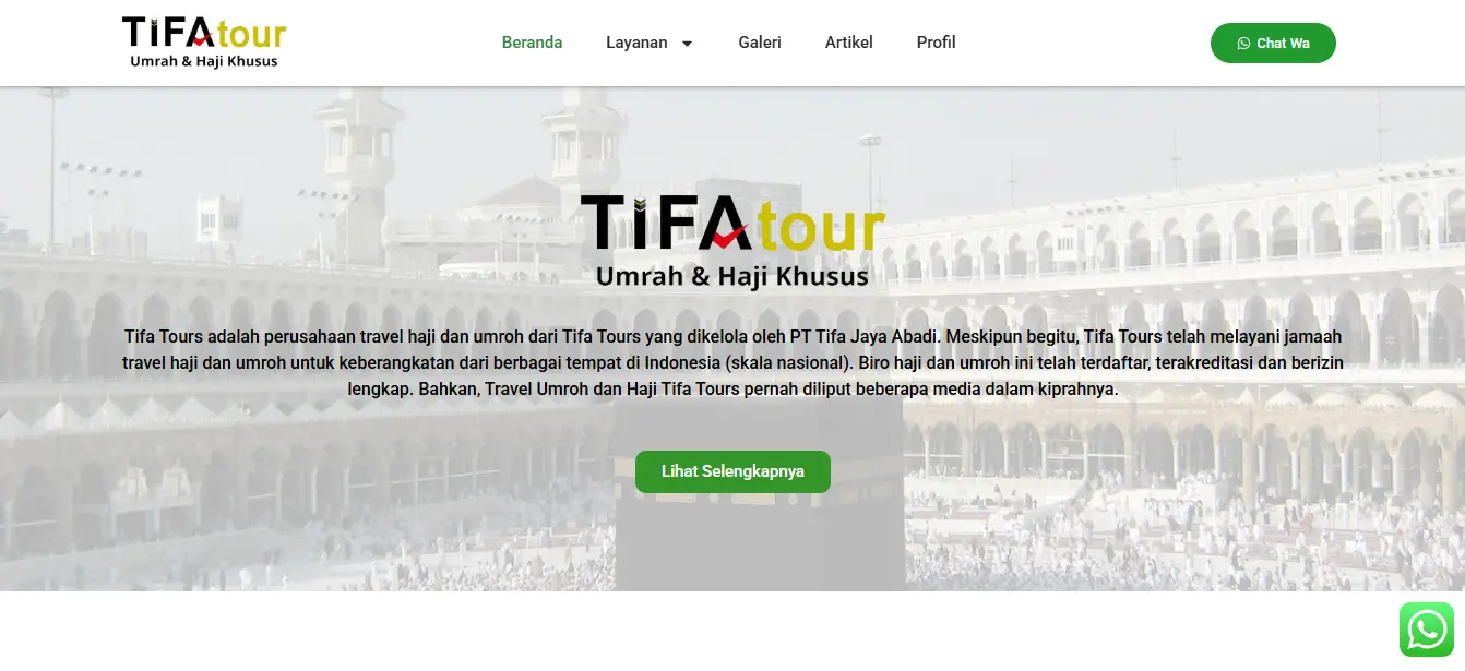 Proyek Pembuatan Website Bekasi untuk Travel Umroh – Tifa Tour - Zeka ...